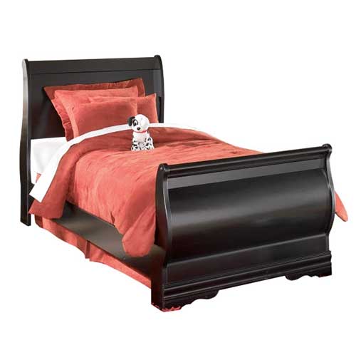 Huey Vineyard Twin Sleigh Bed in Black