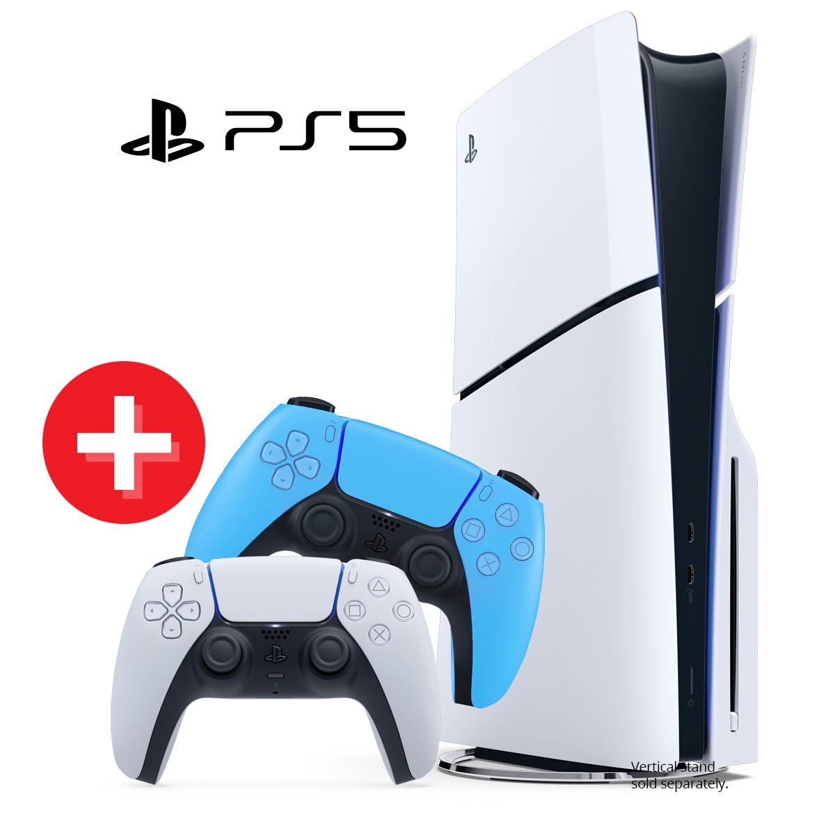 PS5 Bundle - Slim 1TB Disc Console with Extra Starlight Blue Controller