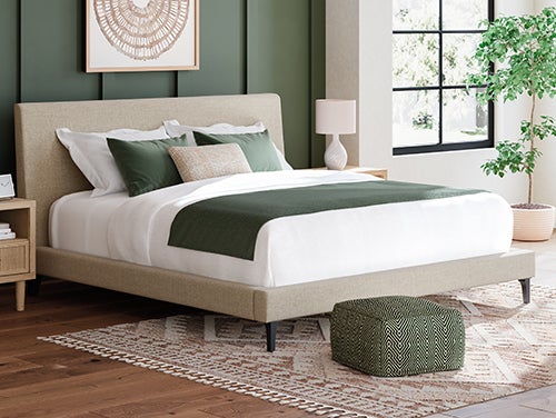 Signature Design by Ashley Cielden King Upholstered Bed with Roll Slats ...